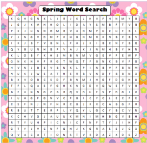Spring Word Search - Free Printable - Moms & Munchkins