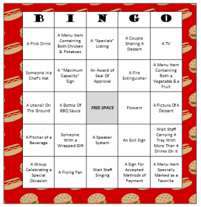 Restaurant Bingo (Free Printable Game) - Moms & Munchkins