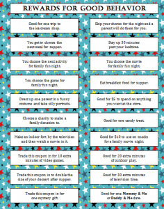 Rewards for Good Behavior (Free Printable) - Moms & Munchkins