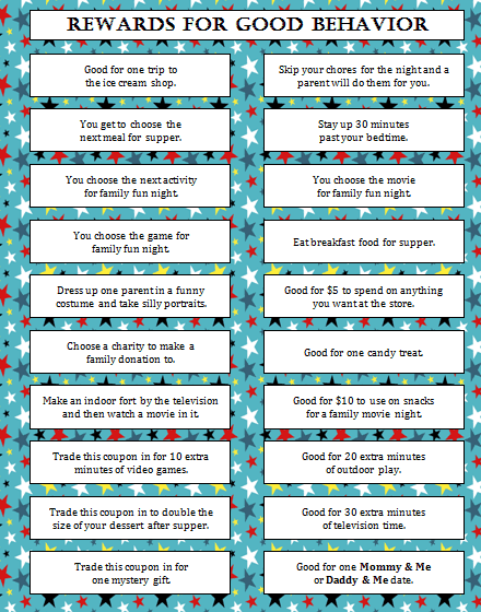 Rewards For Good Behavior Free Printable Moms Munchkins