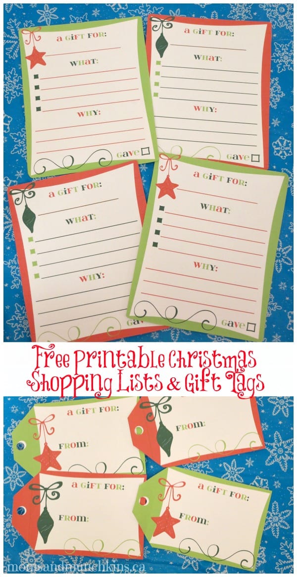 Christmas Shopping List Free Printable Moms Munchkins