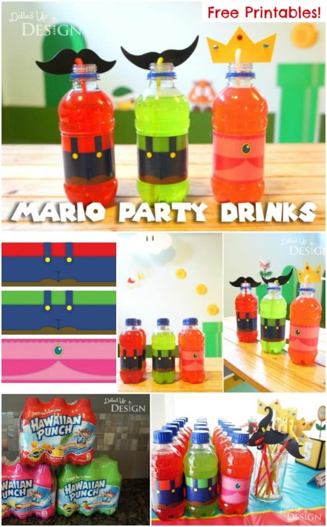 Mario Party Drinks plus Free Printable - Moms & Munchkins