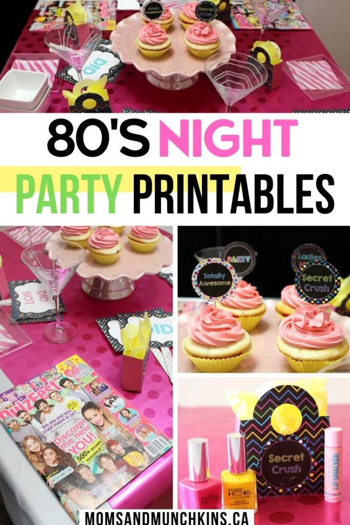 80's Ladies Night Ideas & Printables - Moms & Munchkins