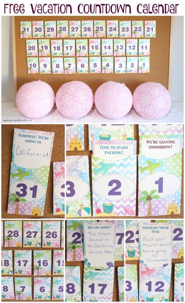 Free Printable Vacation Countdown Calendar