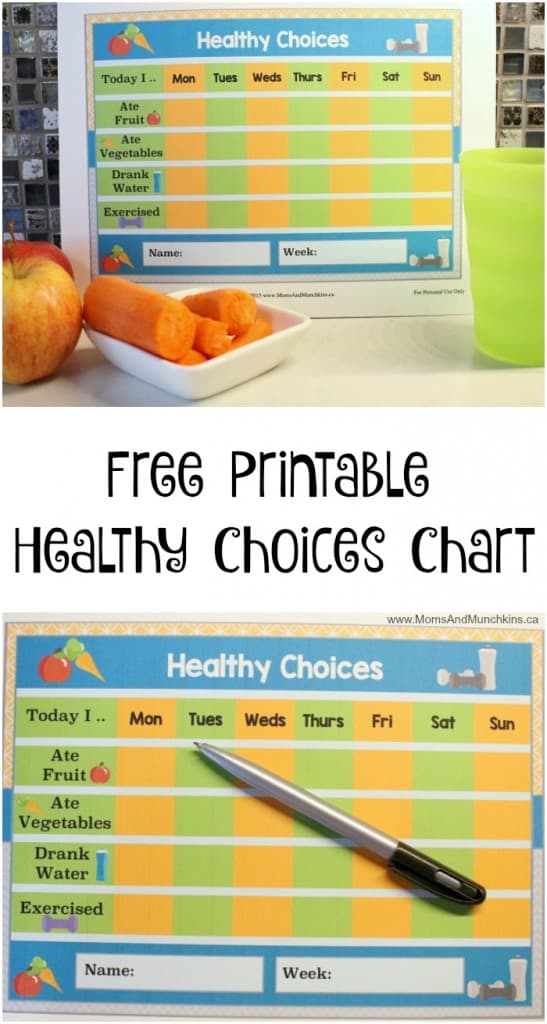 Free Healthy Choices Printable - Moms & Munchkins
