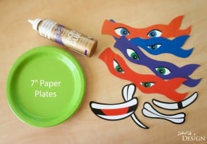 Ninja Turtle Paper Plate Banner with Free Printables