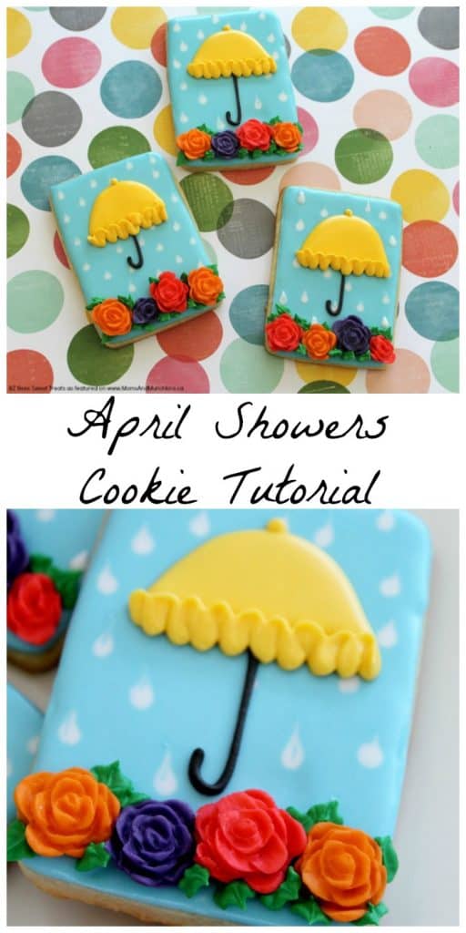 April Showers Cookies Tutorial - Moms & Munchkins
