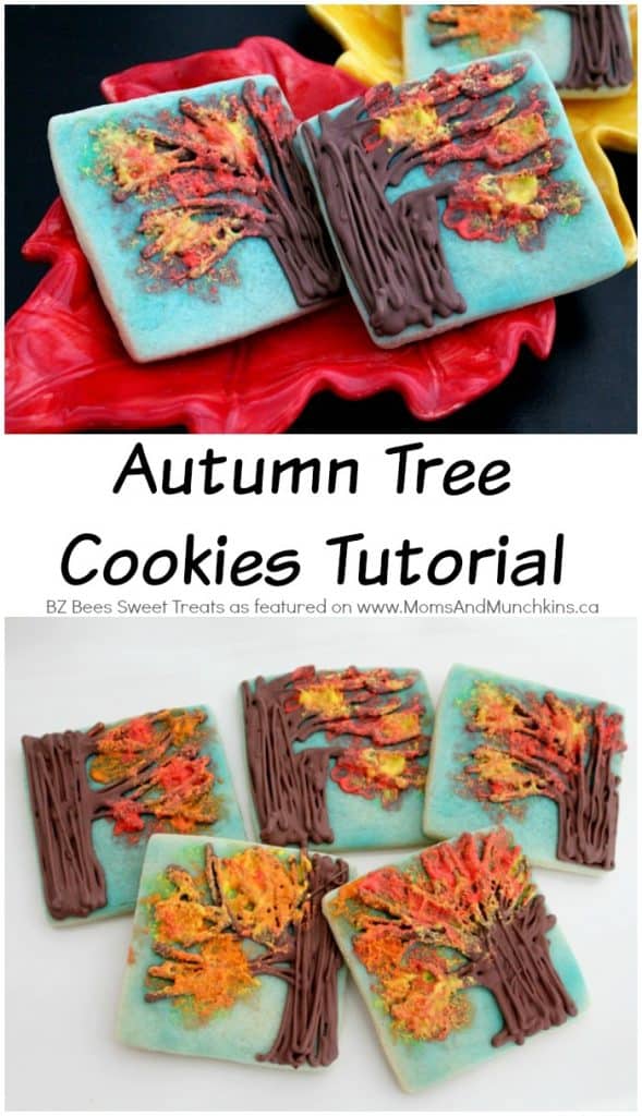 Autumn Tree Cookies Decorating Tutorial - Moms & Munchkins