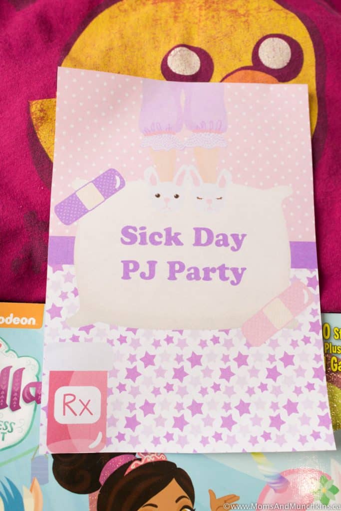 Sick Day PJ Party with Printables - Moms & Munchkins