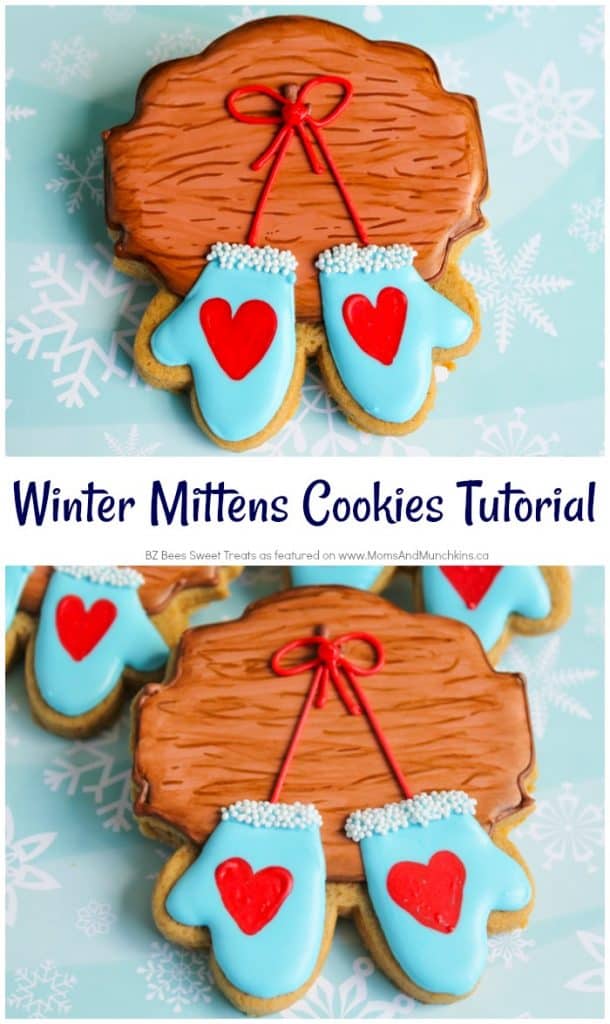 Winter Mittens Cookies Decorating Tutorial - Moms & Munchkins