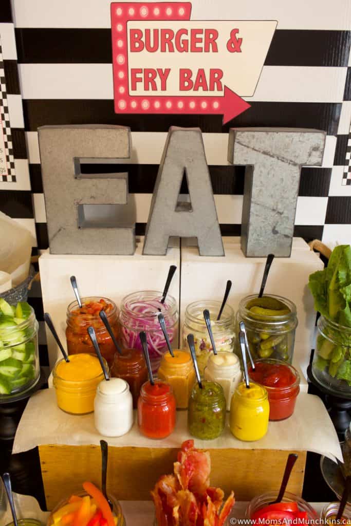 Burger and Fry Bar Ideas plus Free Printables - Moms & Munchkins