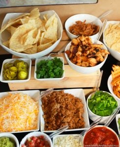 Nacho Bar Ideas - A Tasty Game Day Party Buffet - Moms & Munchkins