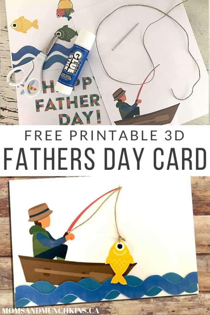 Free Printable 3D Fathers Day Card