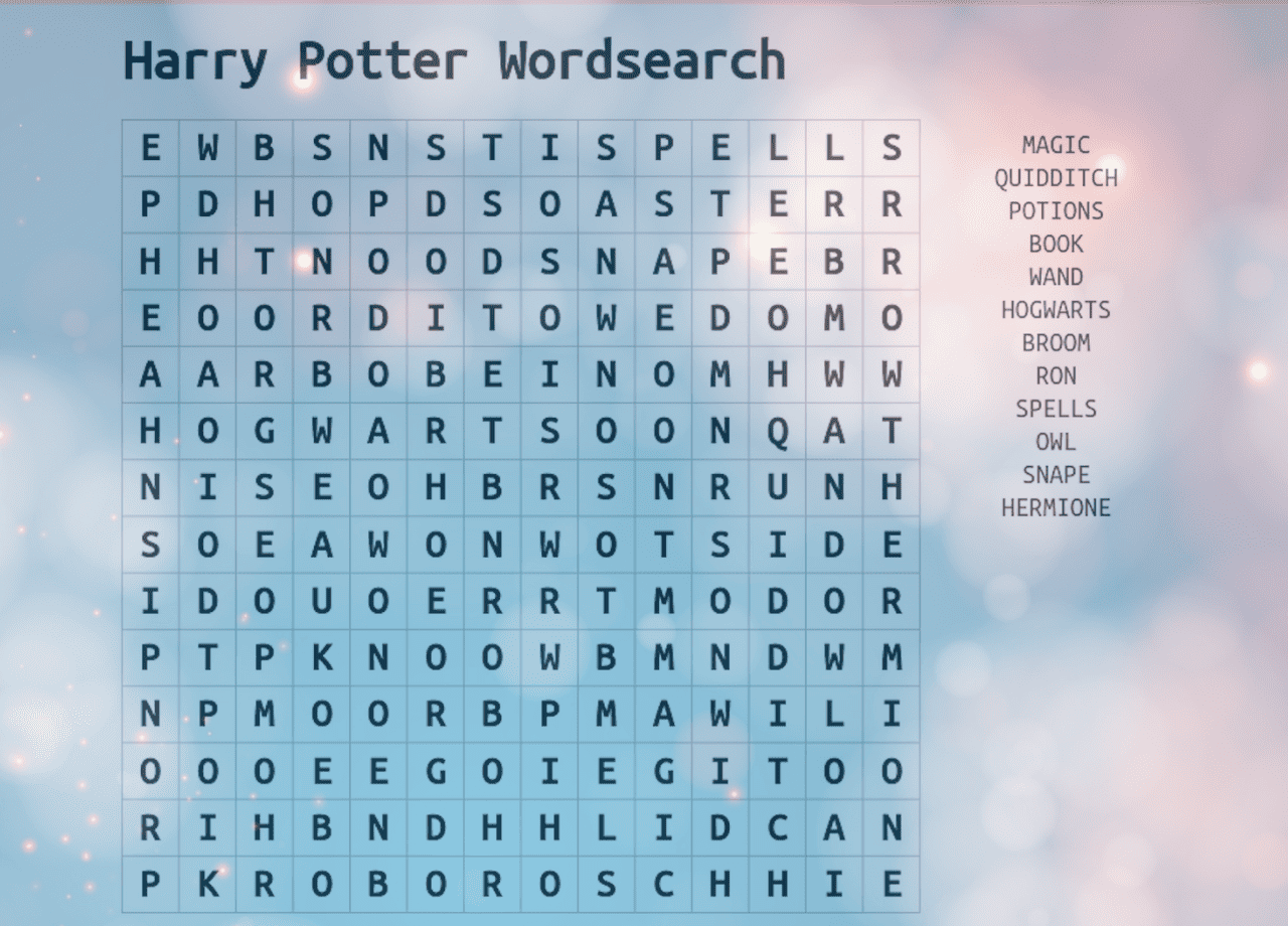 Harry Potter Quote Printables Printable Word Searches